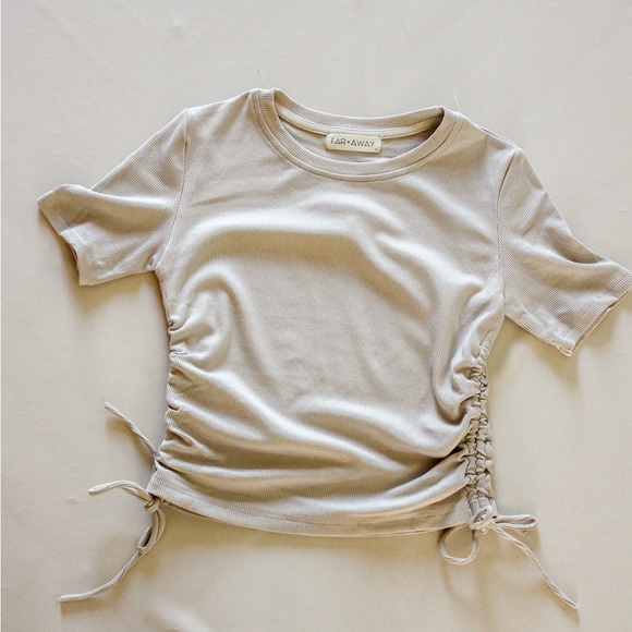 Tops | Muse Ribbed Drawstring Top | Poshmark